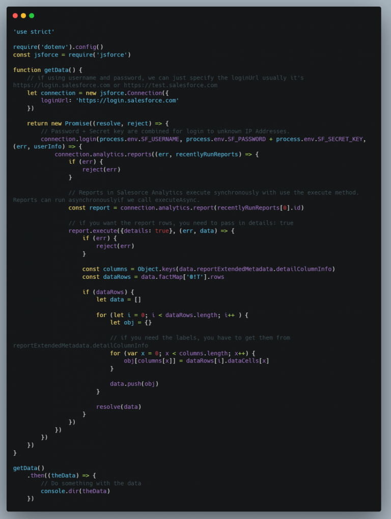 Connecting to the Salesforce Analytics APIs through Node.js - Brian Cline
